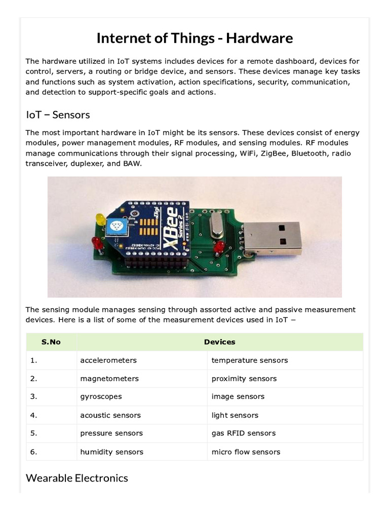 Internet of Things - Hardware | PDF