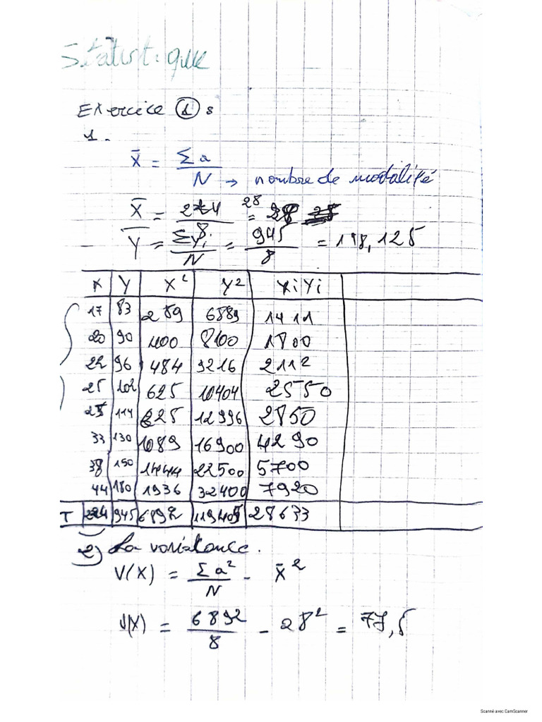 Exercice 1 Et 5 Corr Série Statis 2 | PDF
