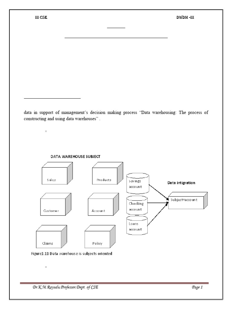 Dwdm Unit III | PDF | Data Warehouse | Data Management