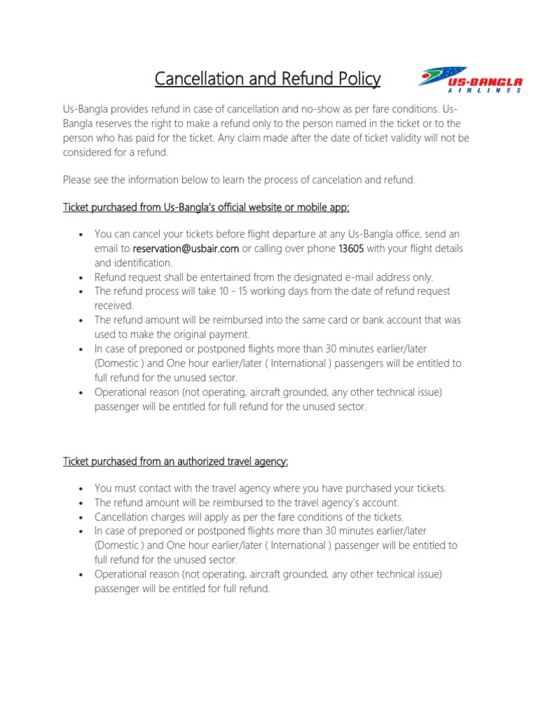 Refund_Policy | PDF | Fare