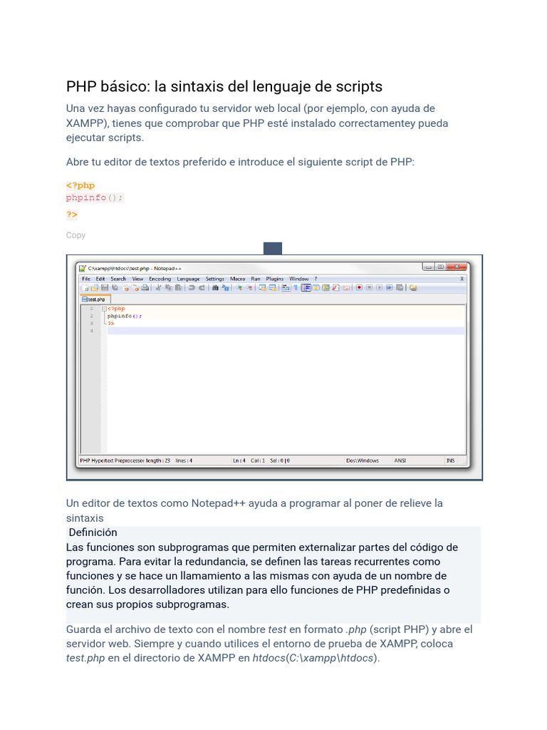 PHP Básico - La Sintaxis Del Lenguaje de Scripts | PDF | Servidor web ...
