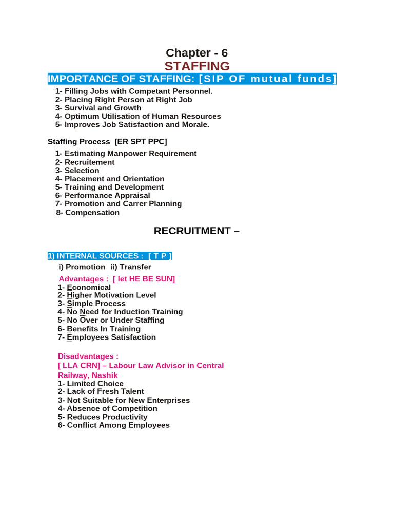 Ch - 6 Staffing | PDF | Employment | Human Resources Ch - 6 Staffing | PDF | Employment | Human Resources