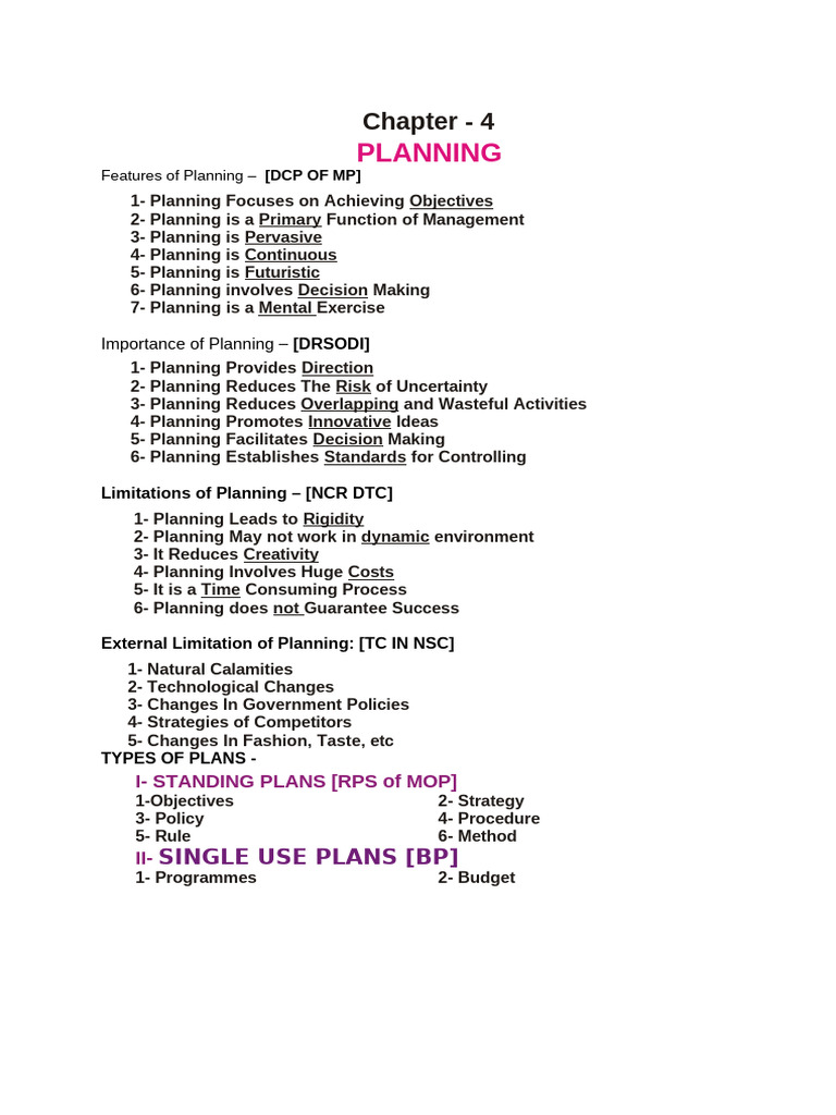CH - 4 Planning | PDF