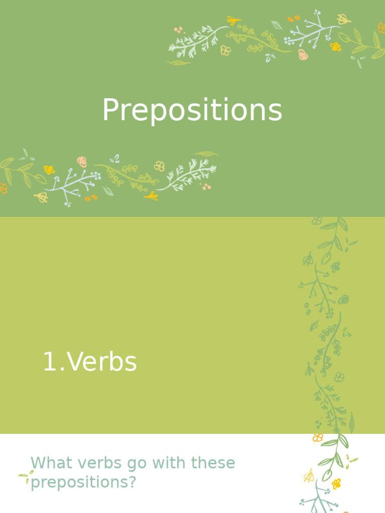 Prepositions With Verbs Time Error Correction Oneonone Activities - 125449 | PDF | Language Arts ...