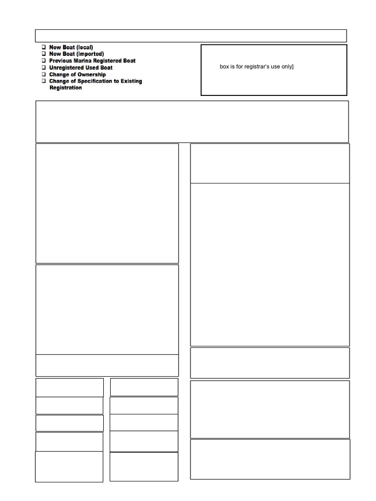 Recreational Boat Registration Form | PDF | Engines | Marine Propulsion