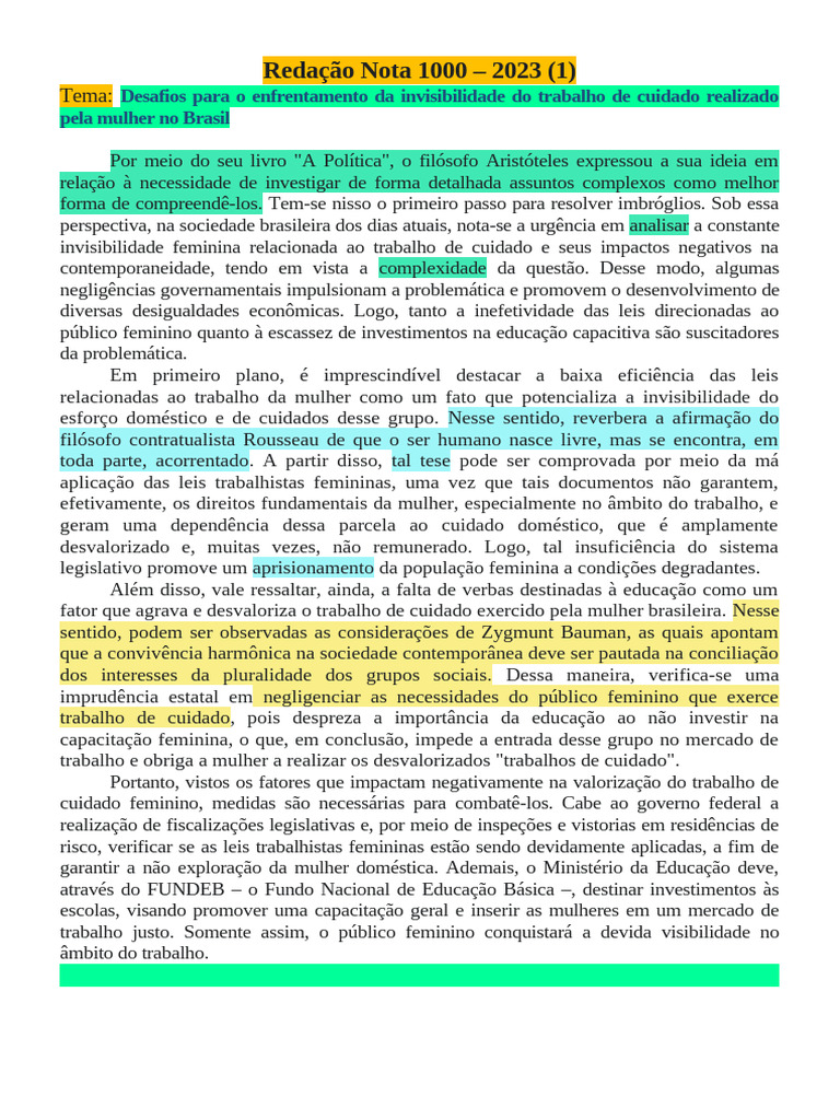 Redação 1000 - 2023 - Modelo Coringa 2 | PDF | Desenvolvimento profissional