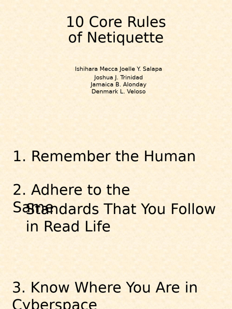 10 Core Rules of Netiquette | PDF | Lifestyle