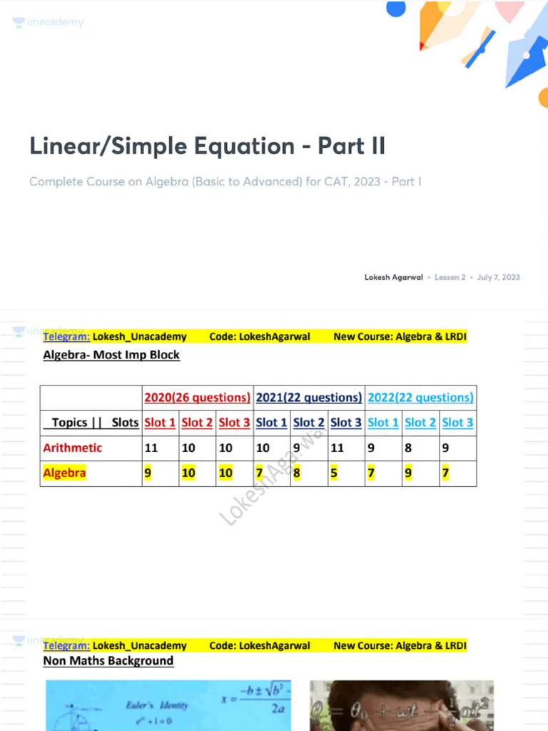 LinearSimple Equation Part II No Anno | PDF