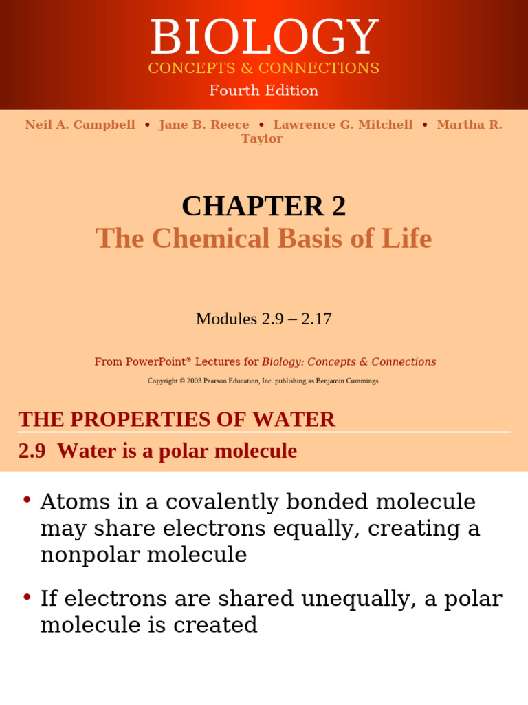 022 Chemical Basis of Life | PDF | Chemical Polarity | Water
