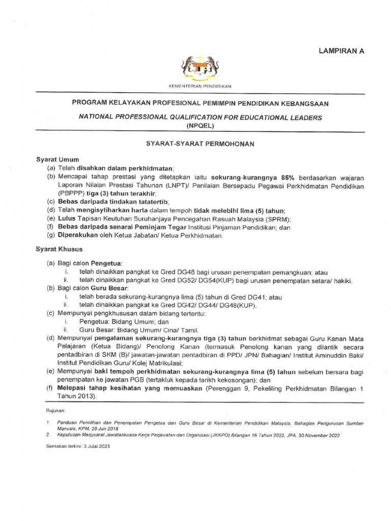 Syarat - Permohonan Npqel | PDF