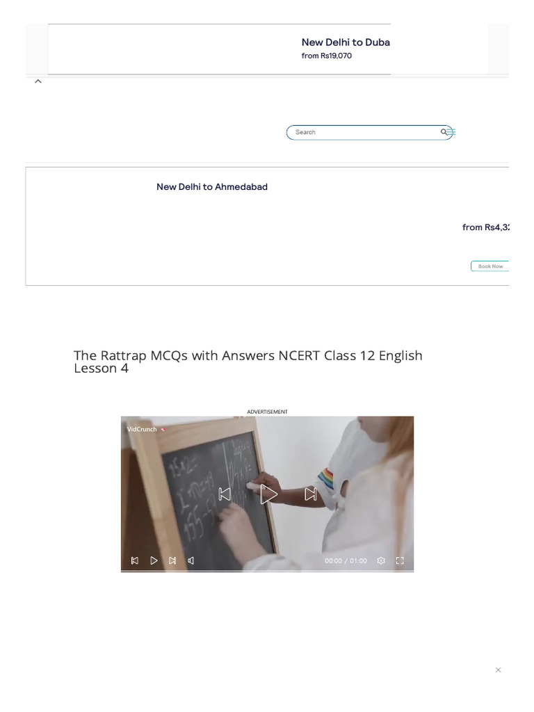 The Rattrap MCQs With Answers NCERT Class 12 English Lesson 4 | PDF ...