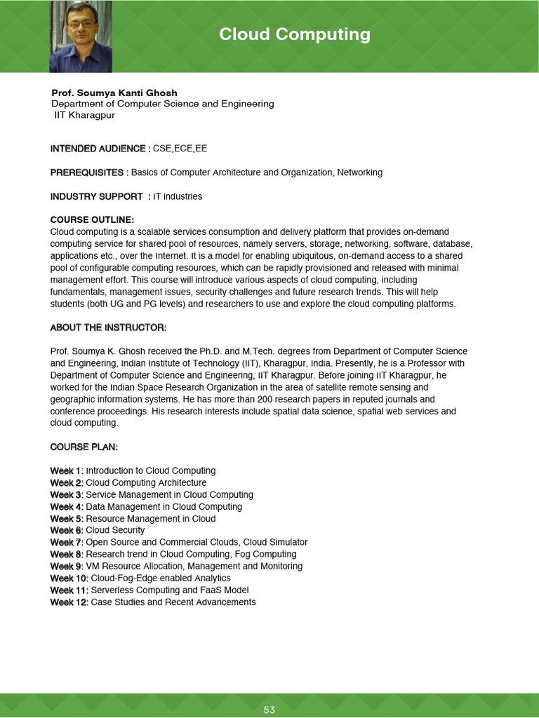 Cloud Computing Course Overview | PDF