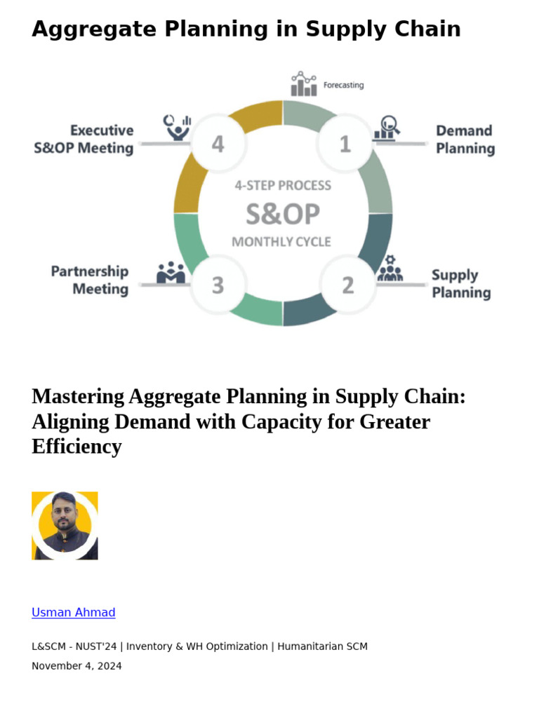 Aggregate Planning in Supply Chain | PDF | Lean Manufacturing | Supply ...
