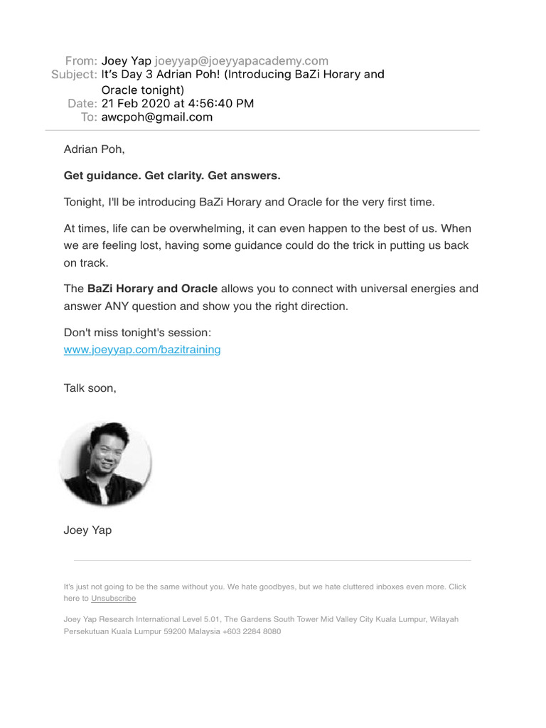 It's Day 3 Adrian Poh! (Introducing BaZi Horary and Oracle Tonight) | PDF