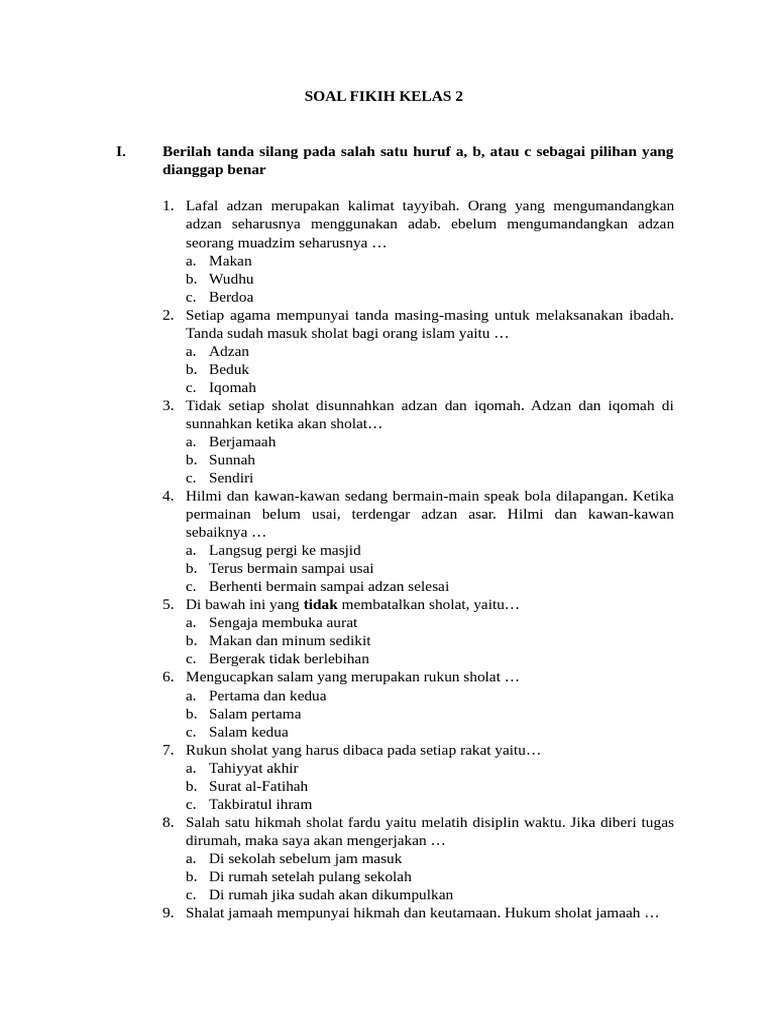Soal Fiqih | PDF