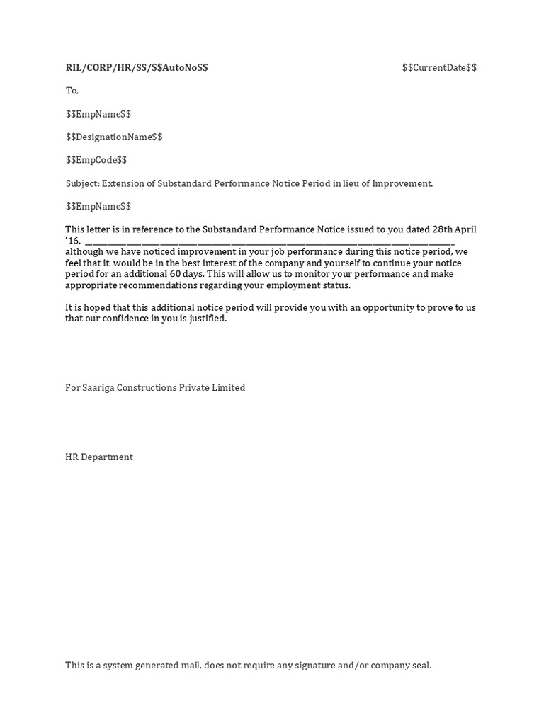 Extension of SS Notice | PDF | Business | Finance & Money Management