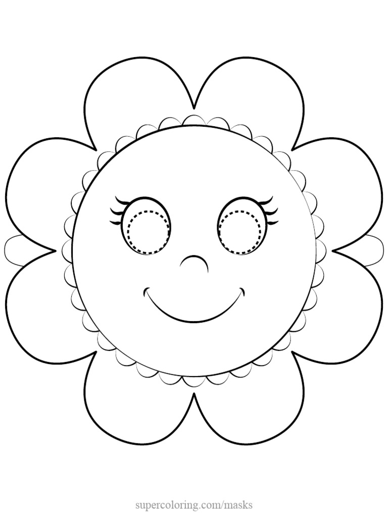 Flower Mask Outline Paper Craft | PDF