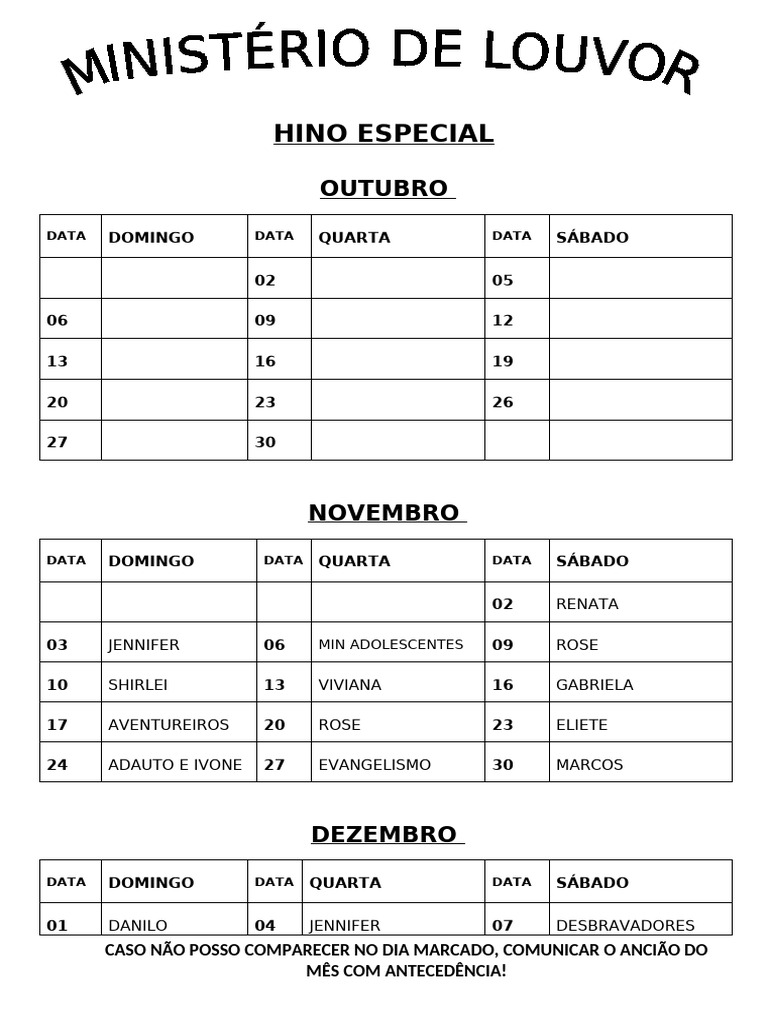 Escala de Louvor | PDF