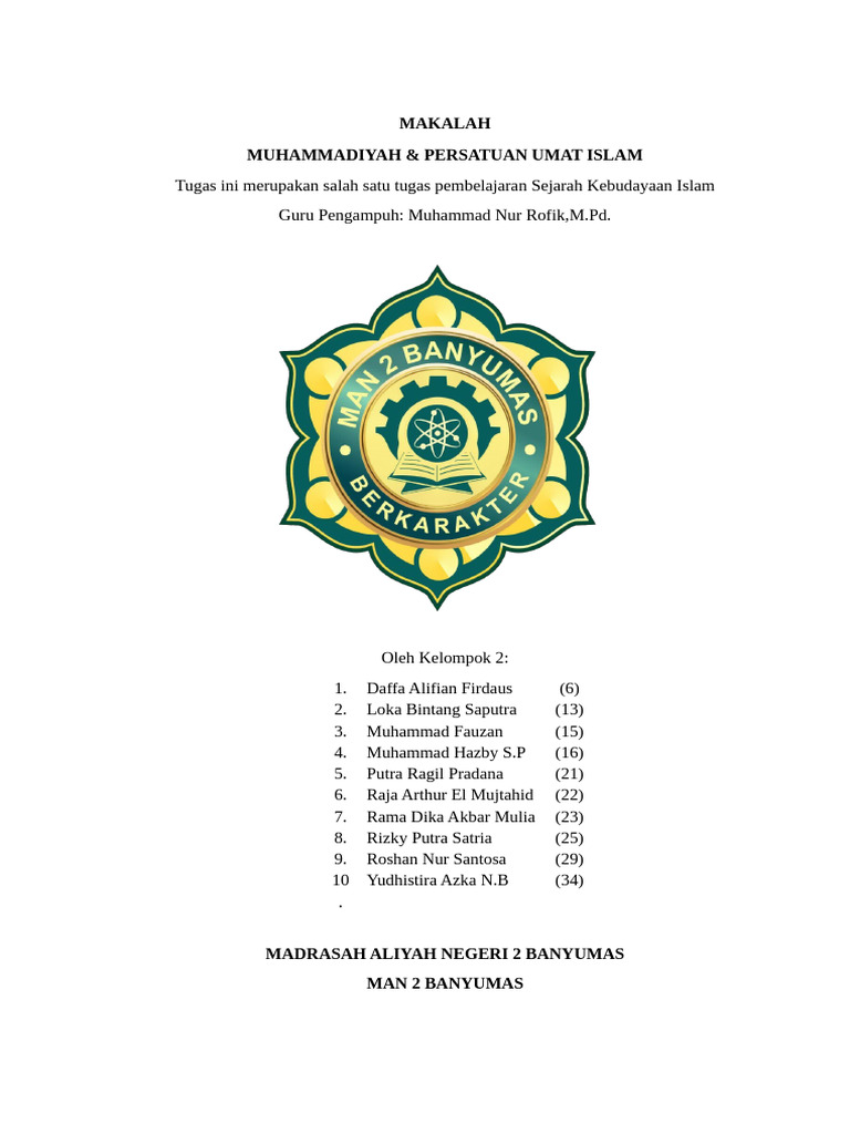 Perbedaan Antara Muhammadiyah Dan Persatuan Umat Islam | PDF | Agama ...