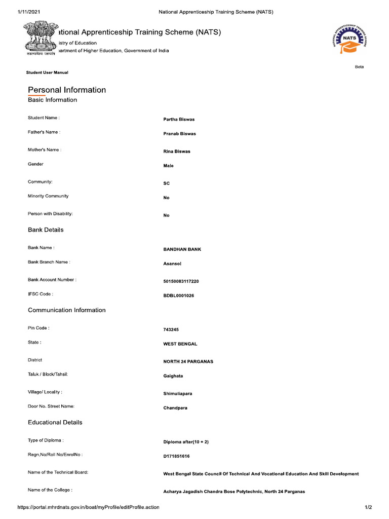 NATS Registration | PDF