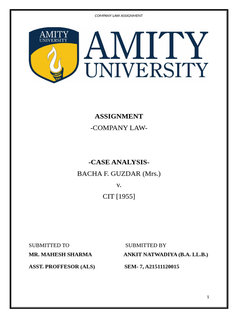Company Ankit Assignment | PDF | Dividend | Taxes