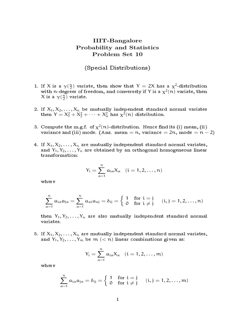 PS-10 | PDF | Normal Distribution | Statistical Theory