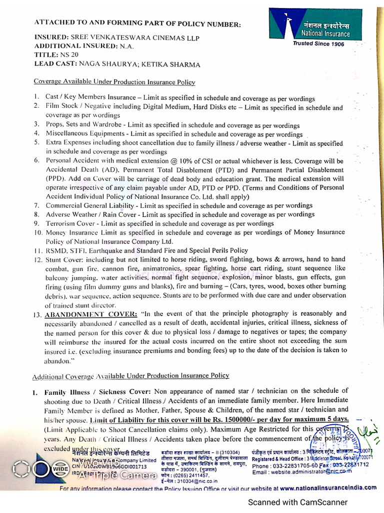 National Insurance - Wordings | PDF