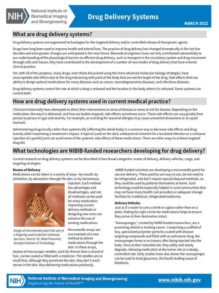 Fact Sheet Drug Delivery Systems | PDF | Virus | Multiple Sclerosis