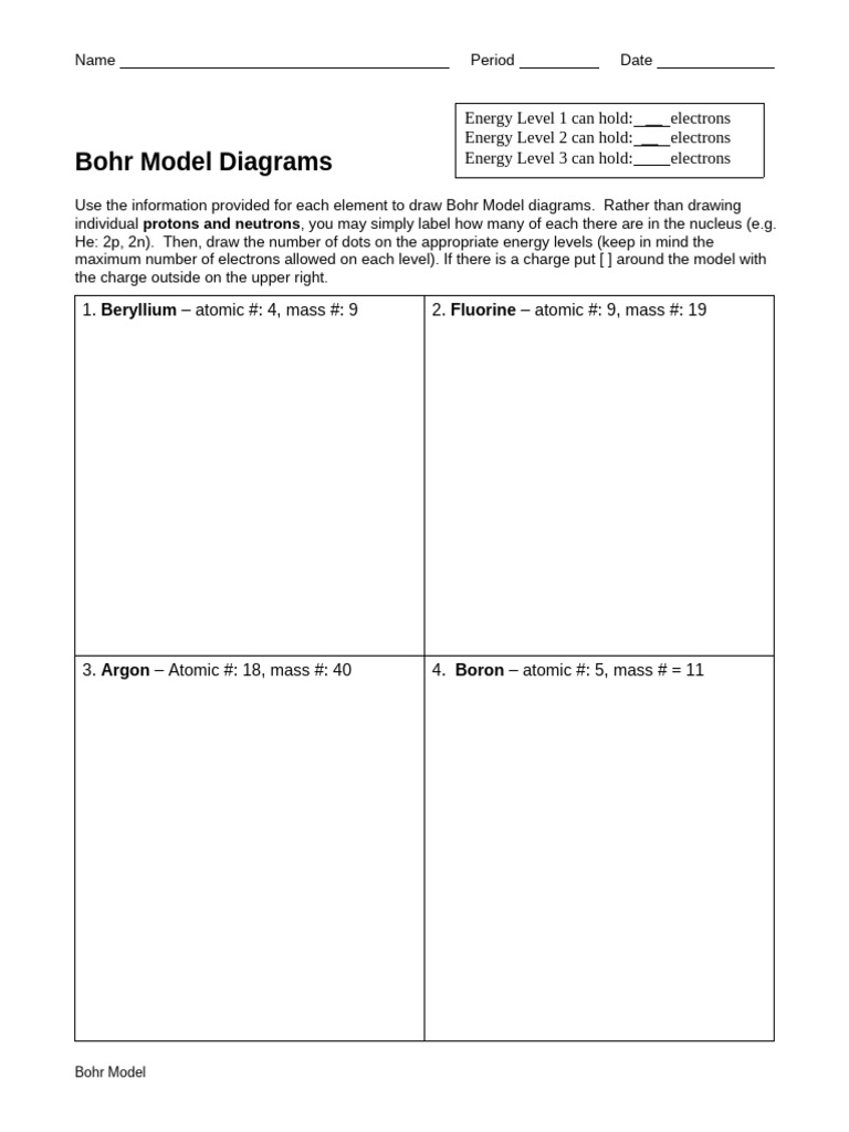 Bohr Models Practice | PDF