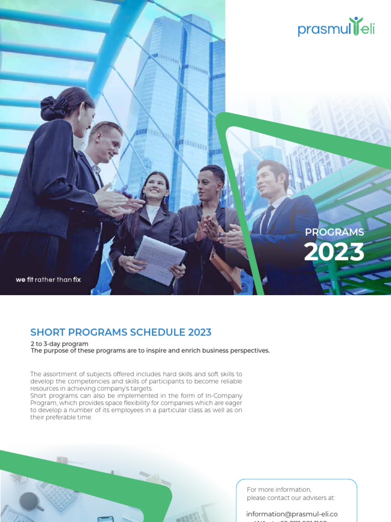 Prasmul-Eli Program Schedule 2023 | PDF | Marketing | Business