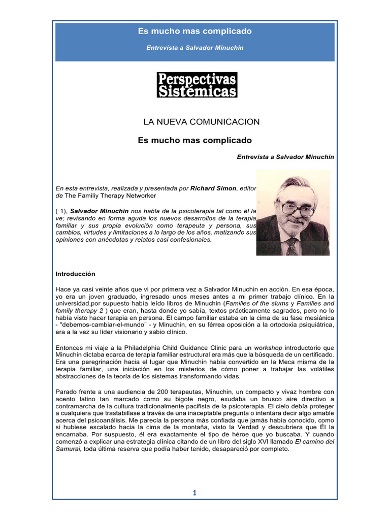 Minuchin: Evolución en Terapia Familiar | PDF | Sicología