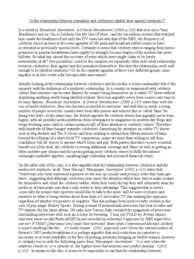 Celebrity Essay | PDF | Celebrity | Public Relations