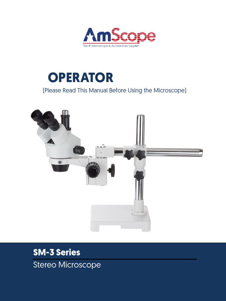 AmScope SM-3T Microscope Manual | PDF | Equipment | Glass Engineering ...