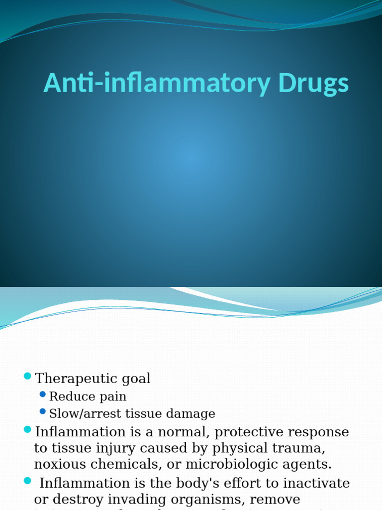 Anti-Inflammatory Drugs and NSAIDS | PDF | Inflammation | Nonsteroidal ...