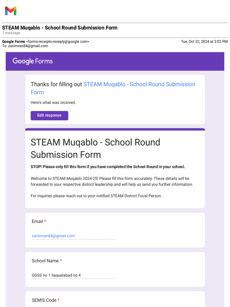 Gmail - STEAM Muqablo - School Round Submission Form | PDF