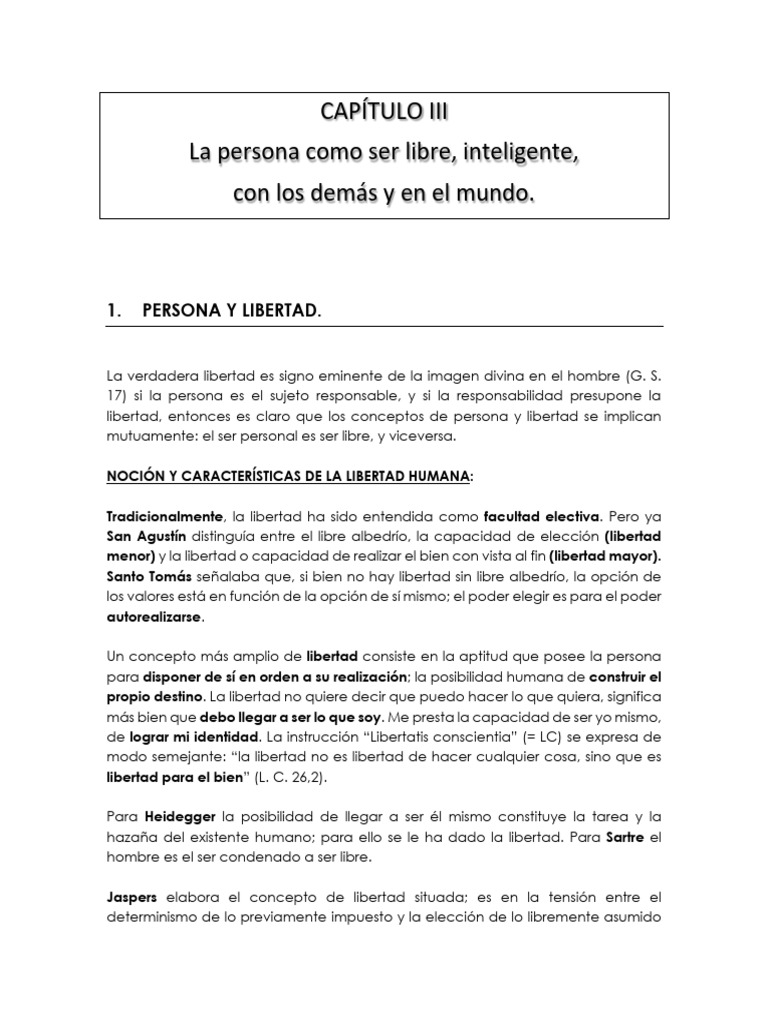 Libertad y Persona en la Antropología | PDF | Amor | Libertad