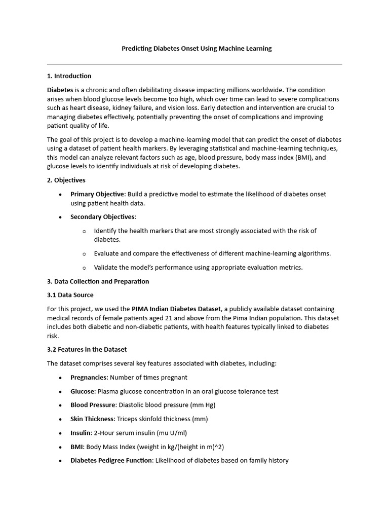 Diabetes Onset Prediction with ML | PDF | Diabetes | Statistical ...