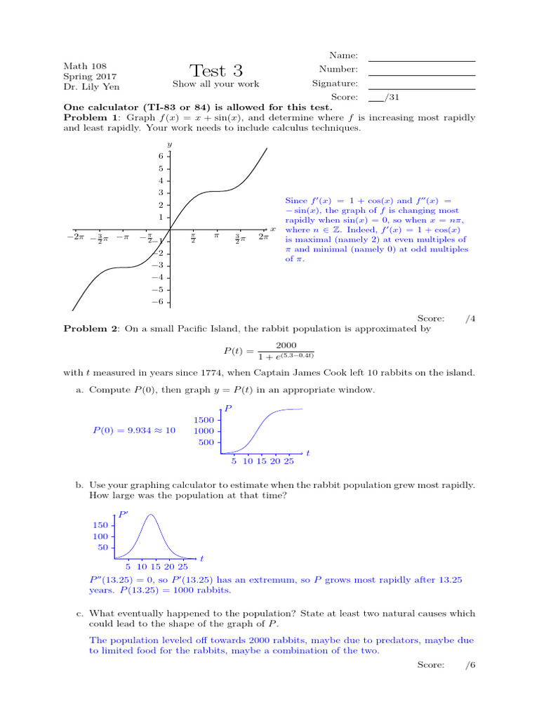 Math 108 SP 17 Q 3 Ans | PDF | Mathematics | Mathematical Analysis