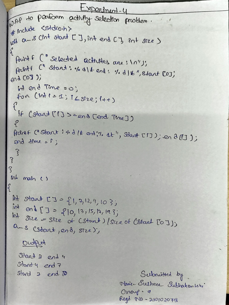 Daa Lab Assignment 4 | PDF