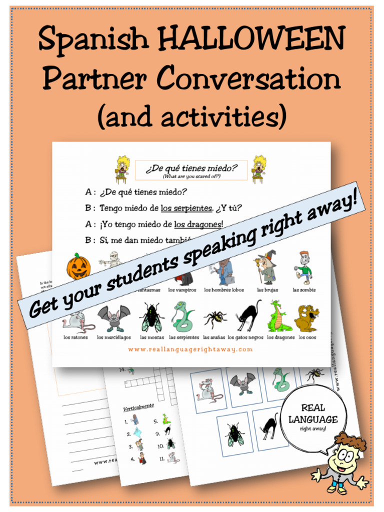 (And Activities) : Spanish HALLOWEEN Partner Conversation | PDF ...