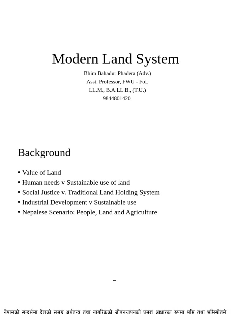 Modern Land Classification in Nepal | PDF | Agriculture | Mining