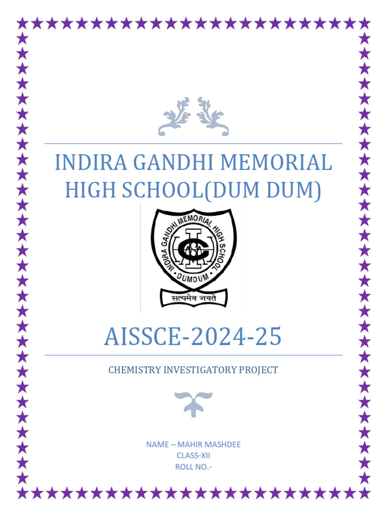 AISSCE 2024-25 Chemistry Project | PDF