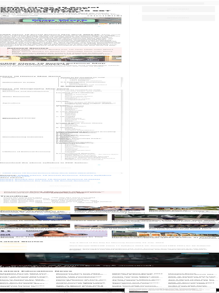 CBSE Class 10 Social Science Map Work Syllabus 20 | PDF