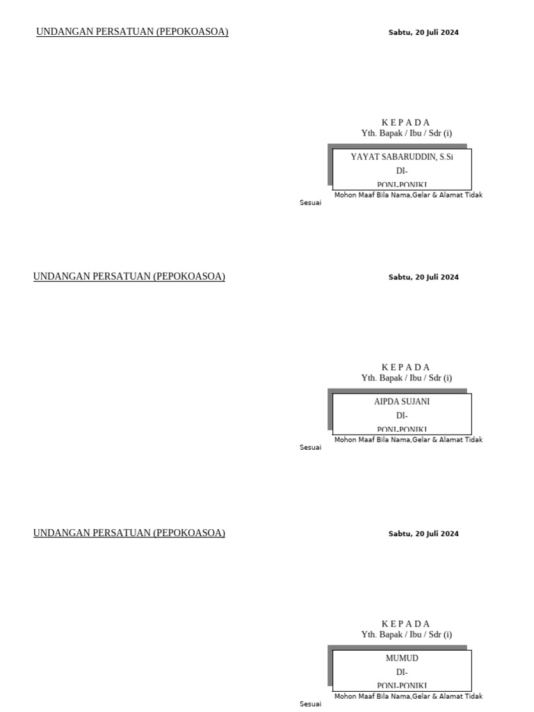 Amplop Pepokoasoa | PDF