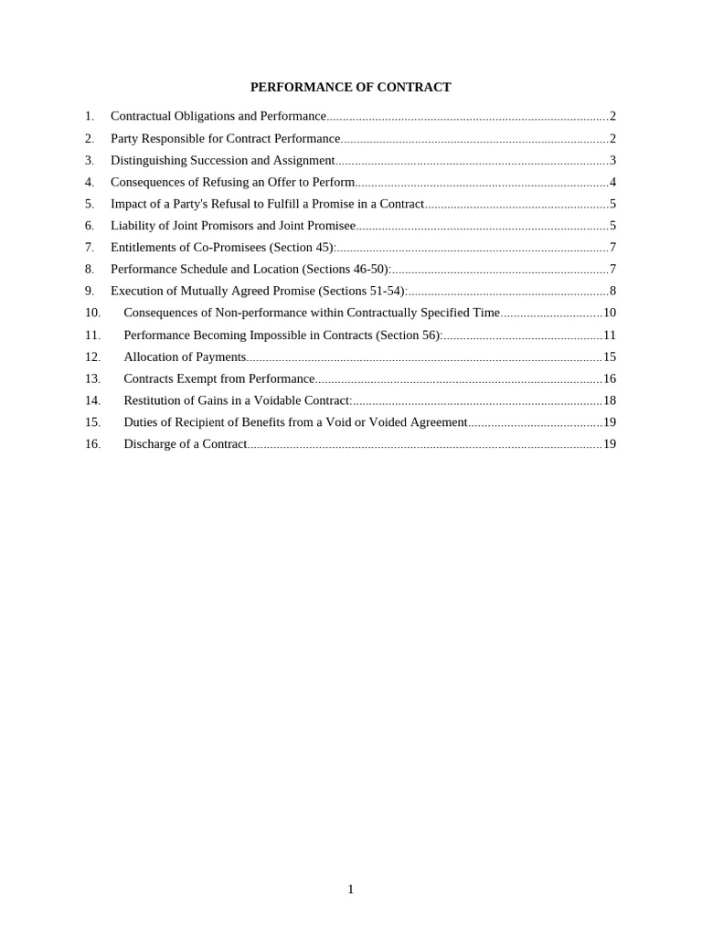 Contract Act Performance | PDF | Breach Of Contract | Assignment (Law)