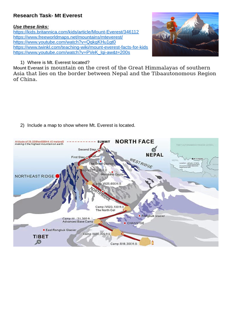 Mt Everest: Facts and Location Guide | PDF