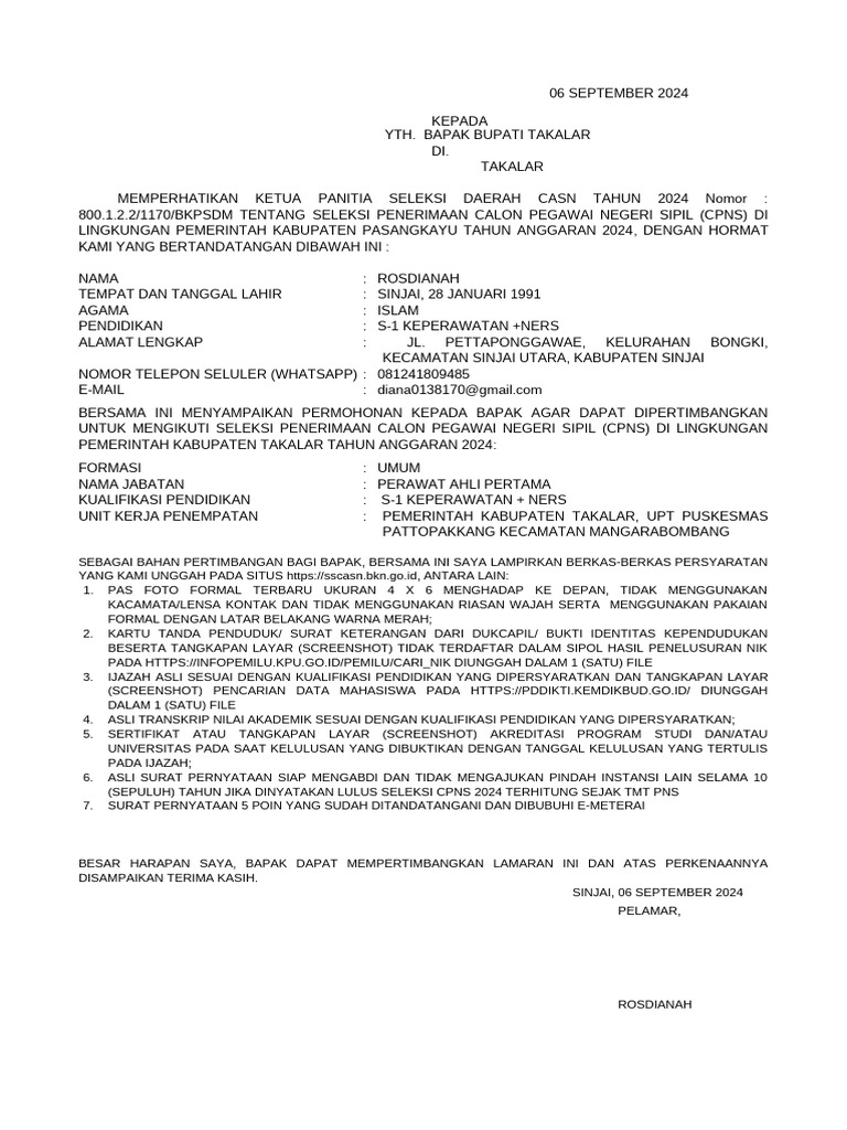 LAMARAN FORMASI UMUM Mama Azzam | PDF