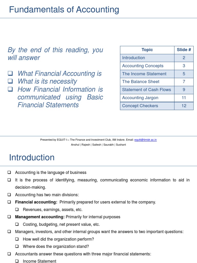 Fundamentals of Accounting: Financial Statements Explained (40 | PDF ...