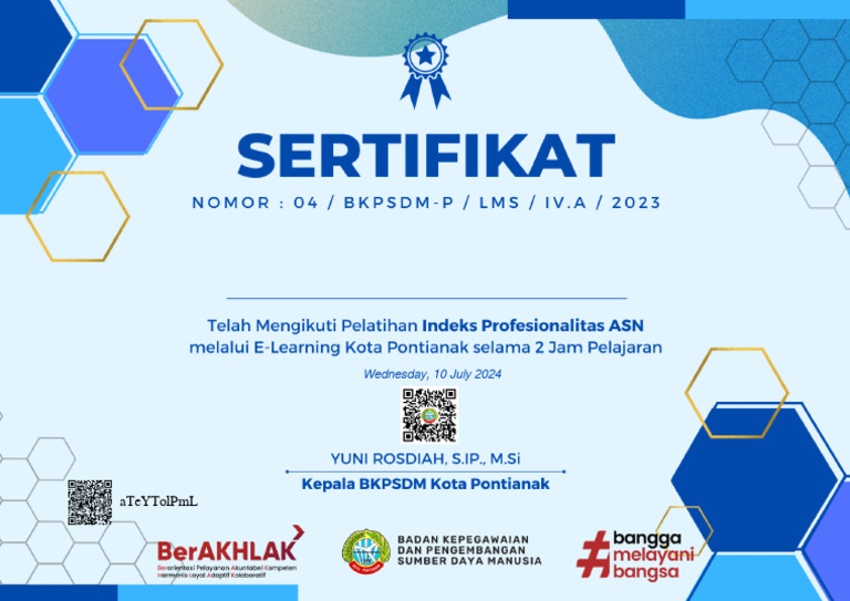 Sertifikat Ip Asn E-Learning | PDF | Business | Technology & Engineering