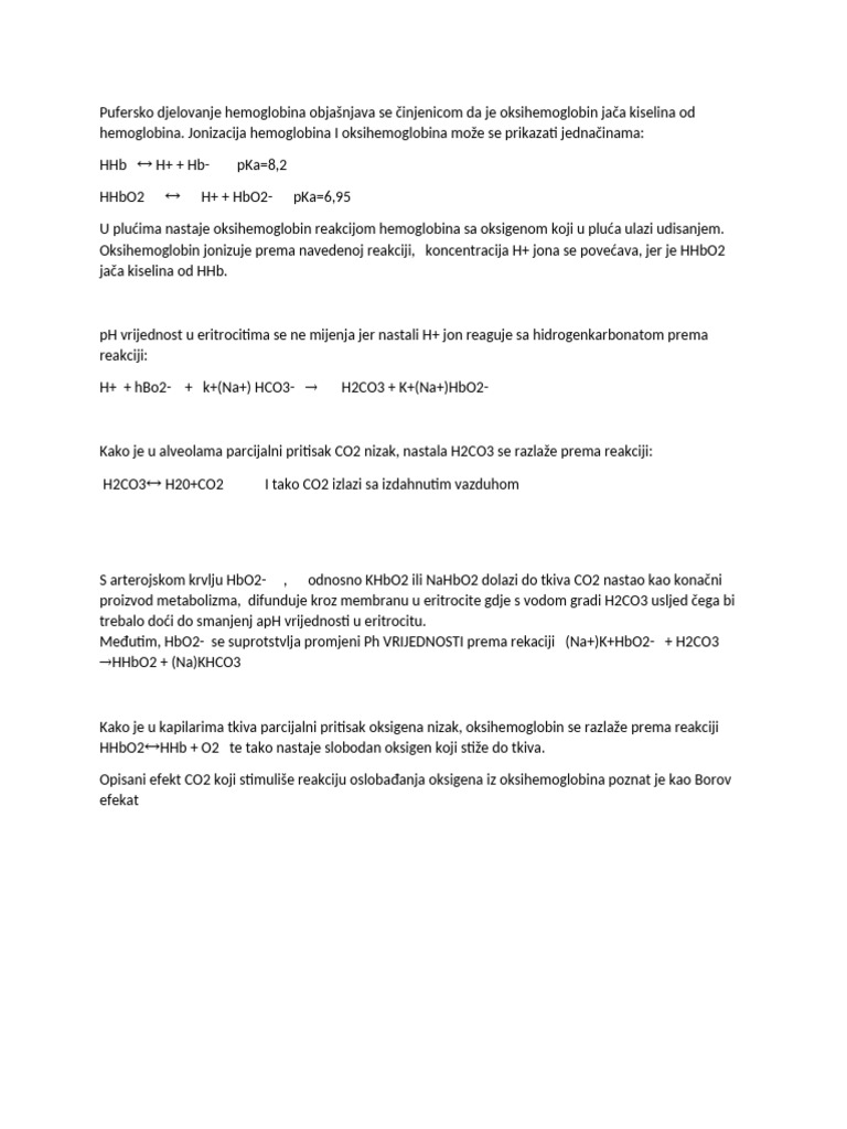 Pufersko Djelovanje HB | PDF